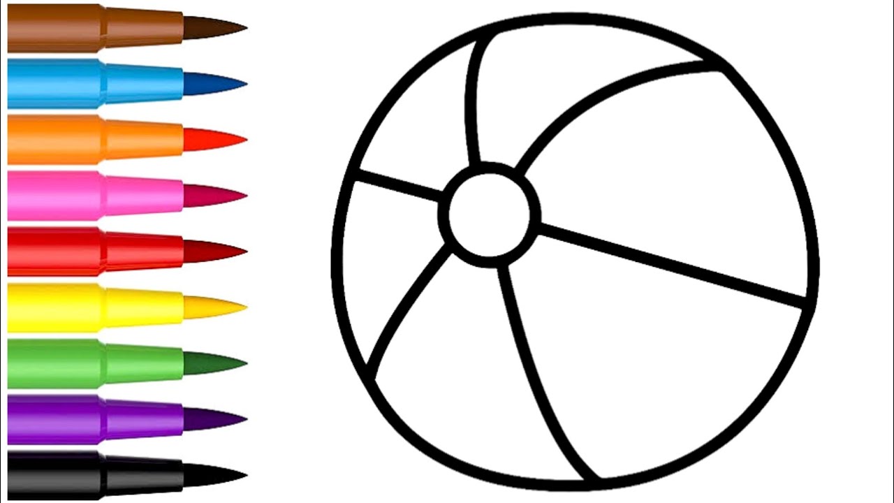 How to Draw A Ball | Step by Step Drawing Video For Kids | B For Ball ...