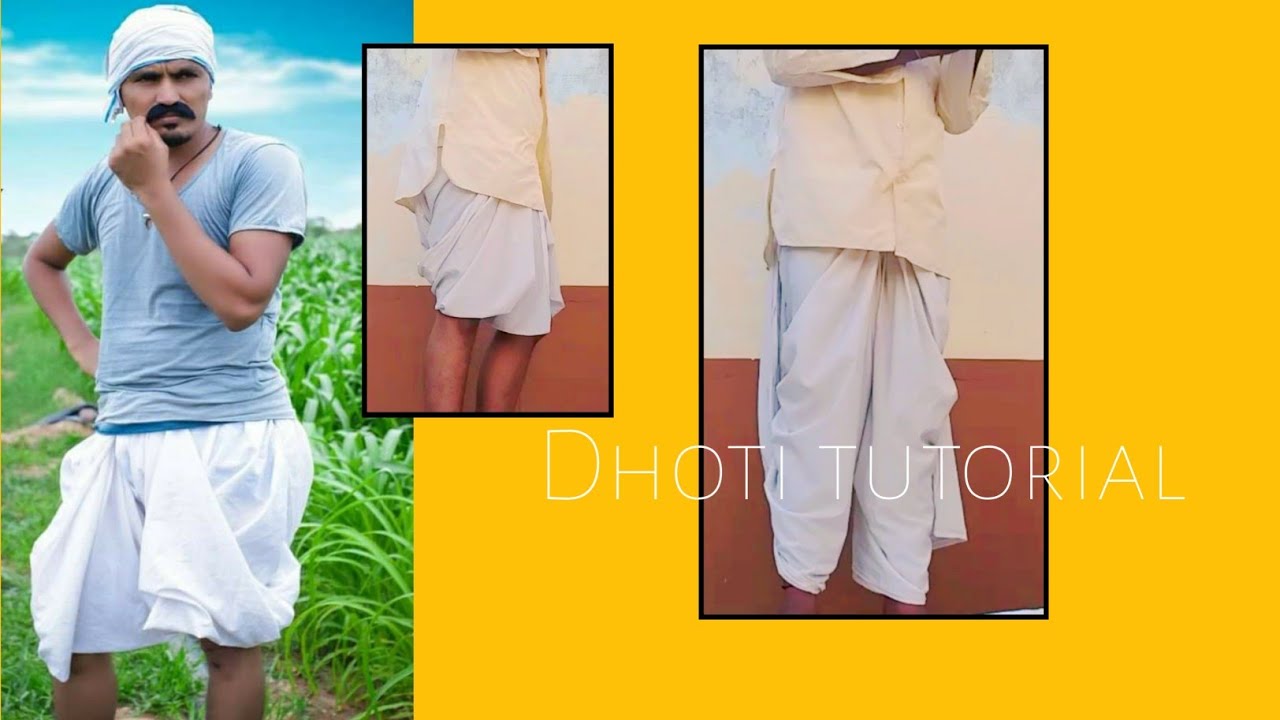 Dhoti tutorial(राजस्थानी किसान धोती केसे पहनते हैं) - YouTube