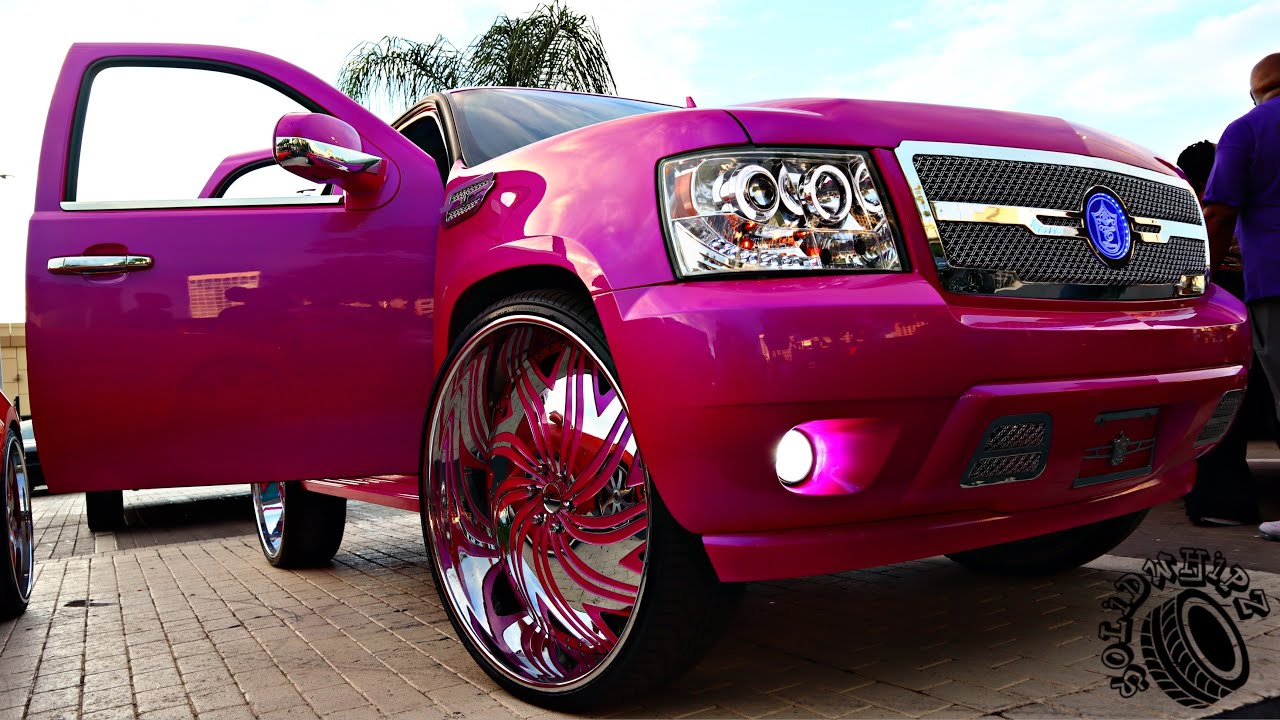 Pink Tahoe on 30” Amani Forged at Donk&Bubble reunion - YouTube