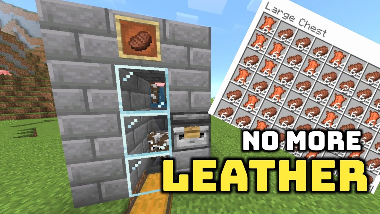 Minecraft Bedrock 1.19 beef/Leather Farm Full Automatic Leather Farm ...