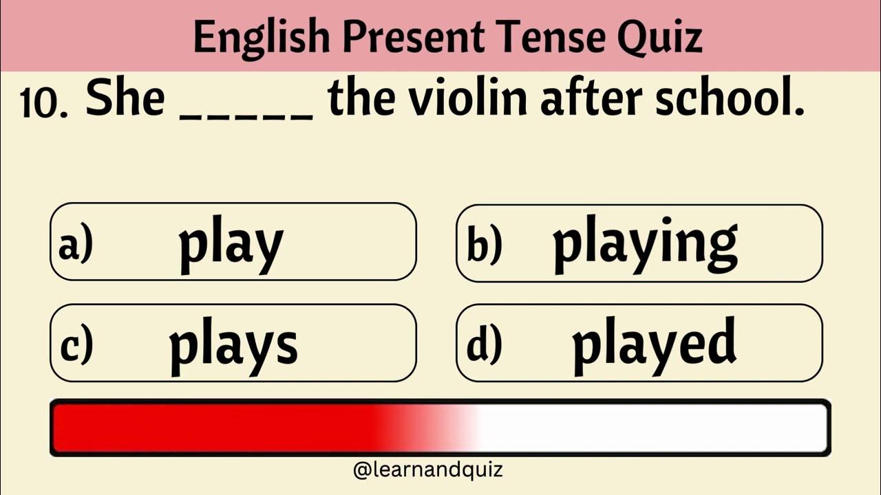 English Present Tense Quiz | EASY ENGLISH EXAM | @learnandquiz - YouTube