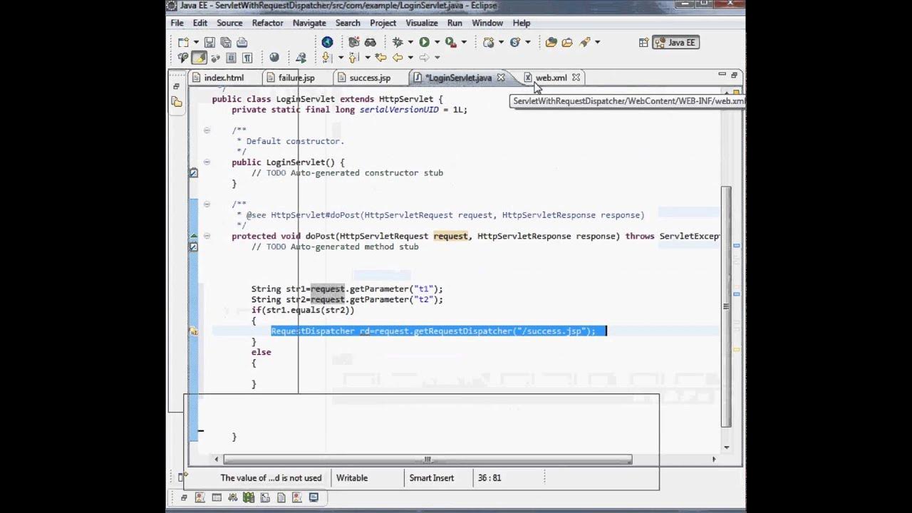 Servlet Chapter 16 - HandsOn with Servlet RequestDispatcher - YouTube