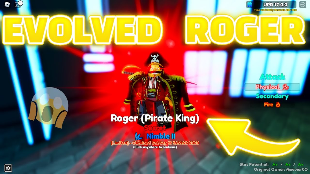Evolving Secret Roger In Roblox (Anime Adventures) |META GROUND UNIT ...