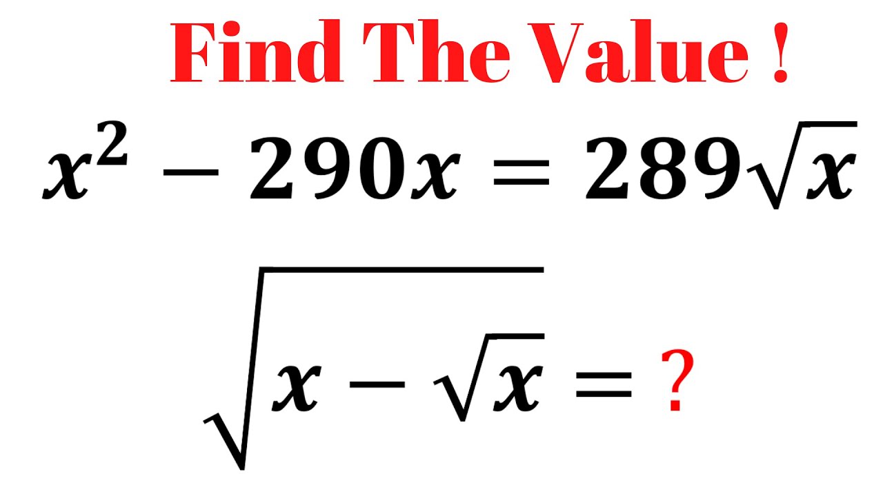Good Algebra Equation|| Math Olympiad Problem - YouTube