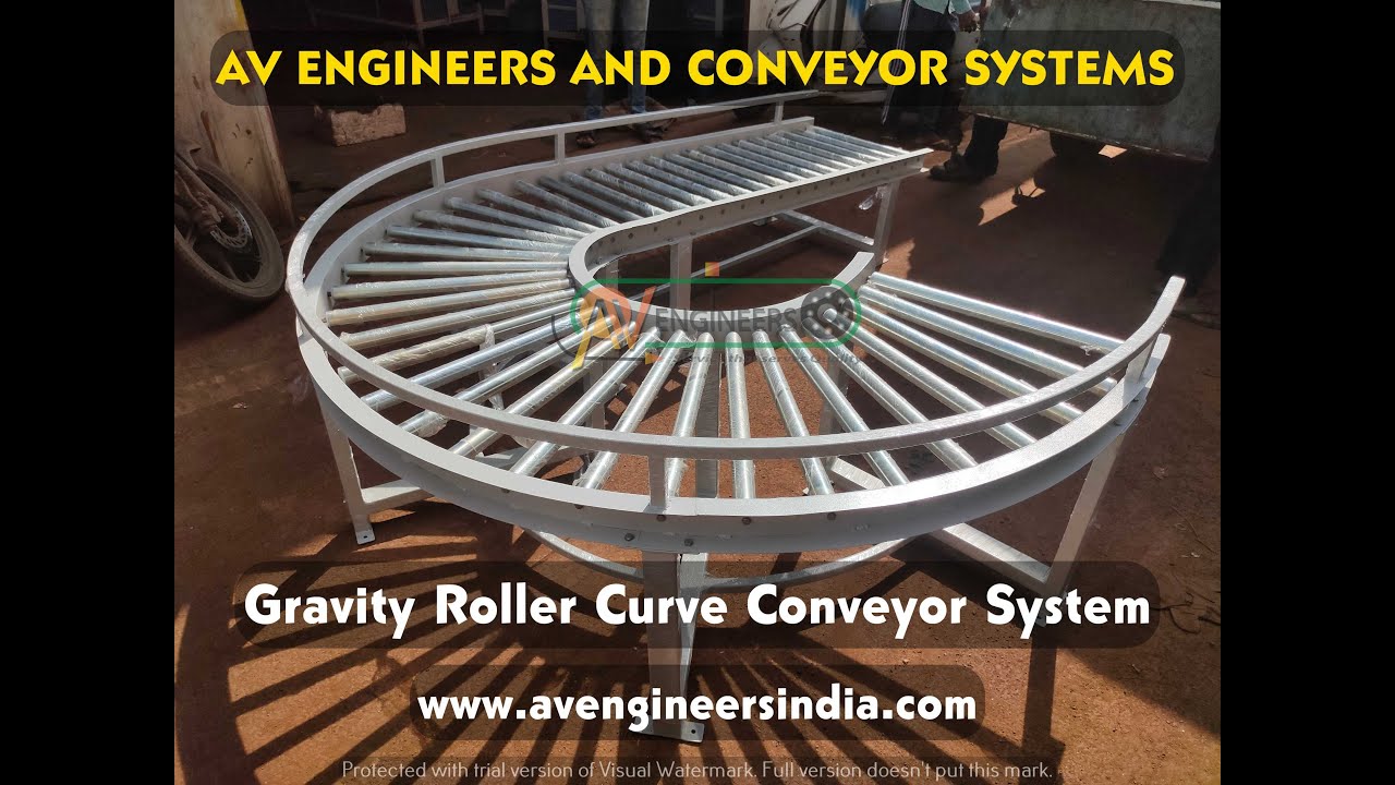 GRAVITY ROLLER CURVE CONVEYOR SYSTEM - YouTube
