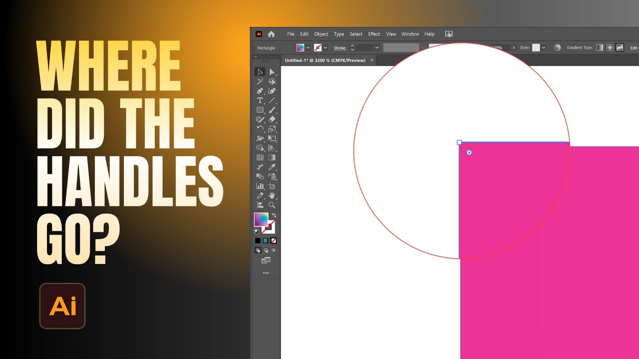 Cannot find the shape handles in illustrator, here is how to fix it ...