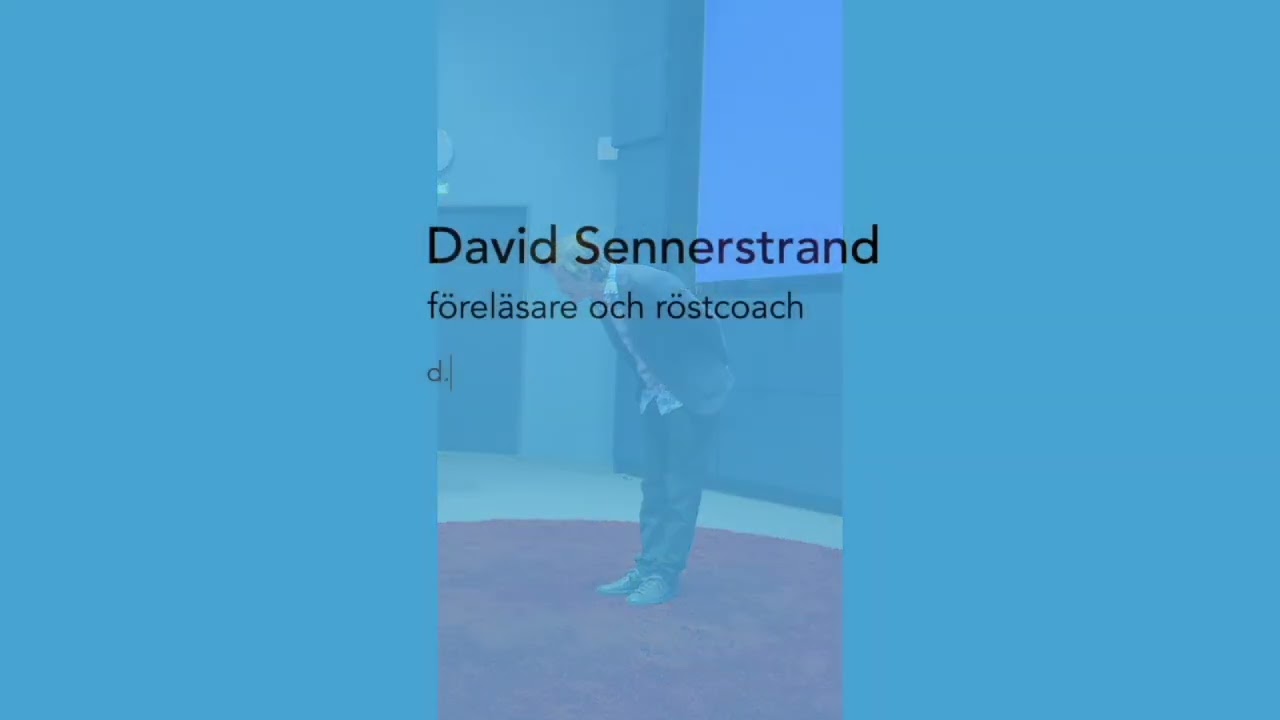 Föreläsare röstcoach - David Sennerstrand - YouTube