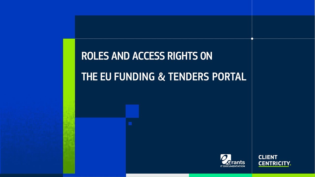 Roles and access rights on the EU Funding & Tenders Portal - YouTube