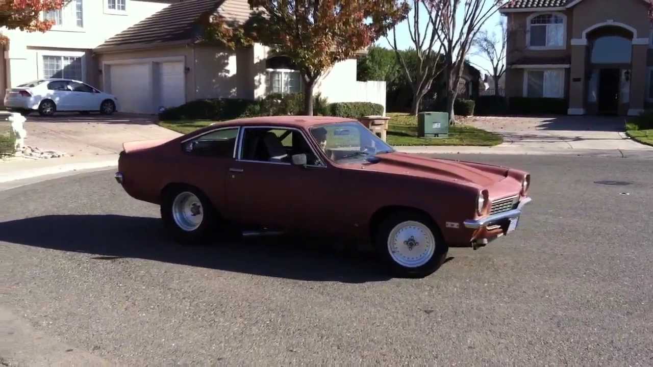 Son driving Pro Street Big Block Vega - YouTube