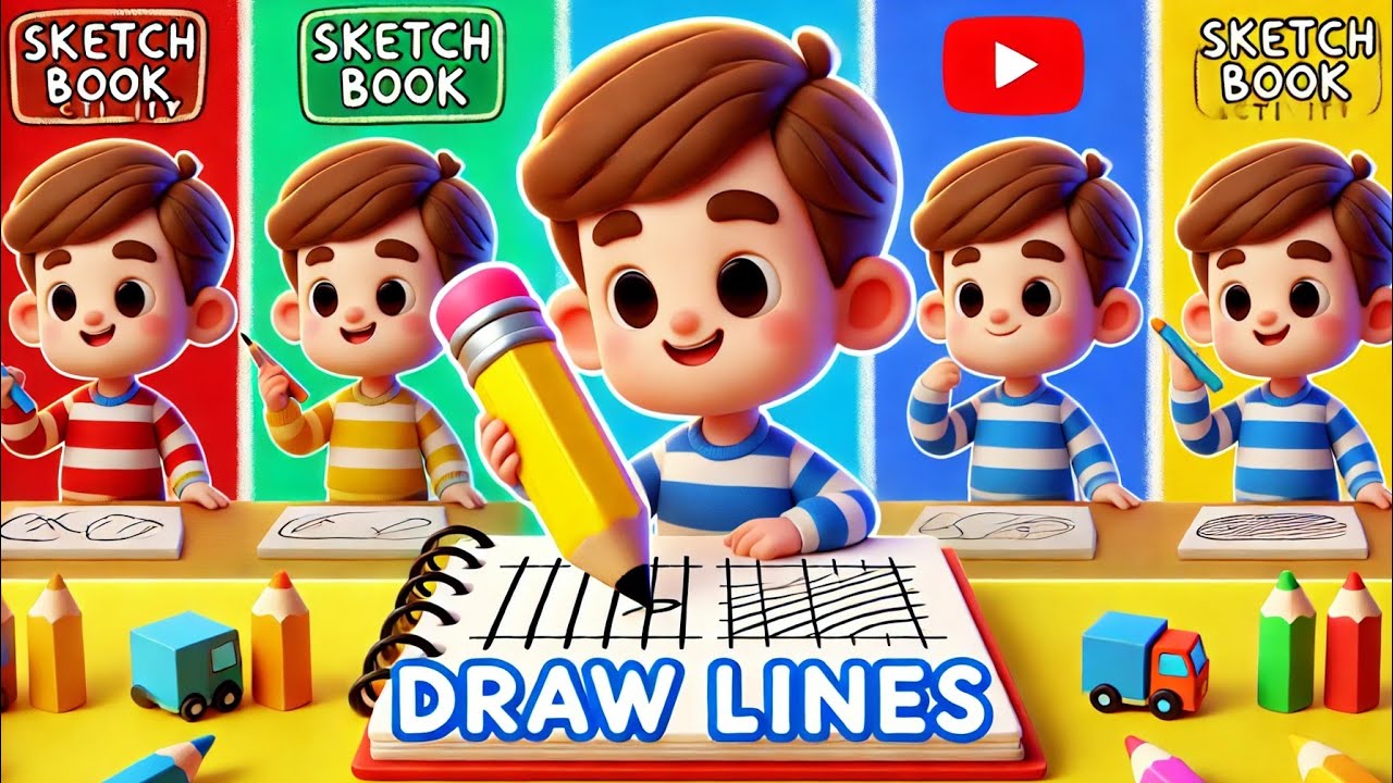 Sketch Book Activity | Learn to Draw Lines | Fun Pre-Writing Exercise ...