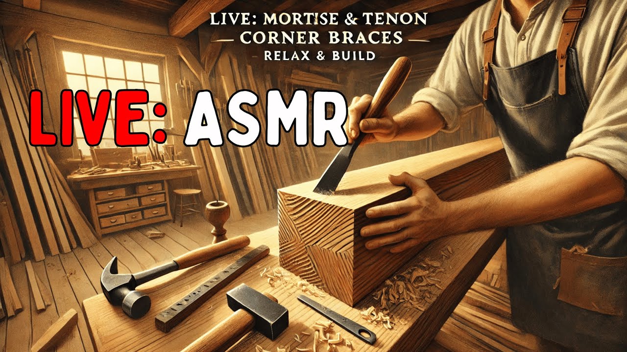 Dad’s Workshop LIVE ASMR Timber-Framed Bunk Bed Build | Corner Braces & Trad Joinery Hand Tools ...