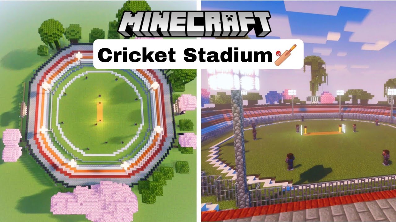 Minecraft Building Cricket Stadium - YouTube