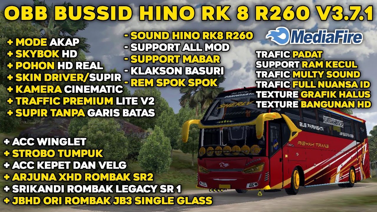 OBB BUSSID V3.7.1 SOUND HINO RK8 R260 JET DARAT SUOSS V3.7.1 - YouTube
