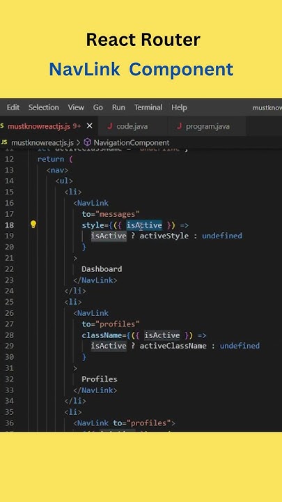 Must Know #react router NavLink concept #shorts #hindi - YouTube