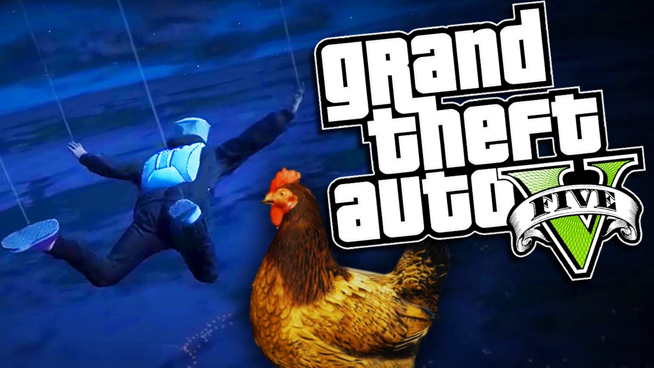 GRAND THEFT AUTO V - Parachute Chicken! - YouTube