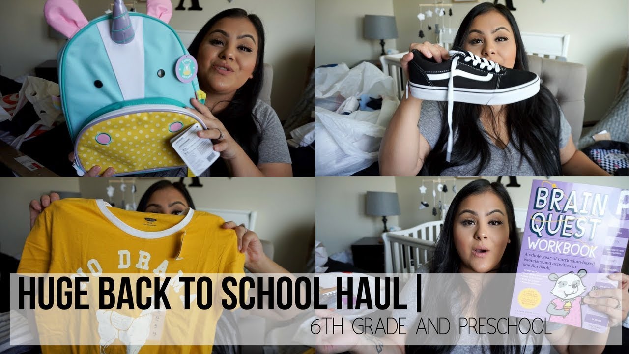 HUGE BACK TO SCHOOL HAUL | PRESCHOOL & 6TH GRADE | 2018 - YouTube