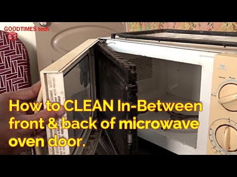 How to clean in between front and back of microwave oven. - YouTube
