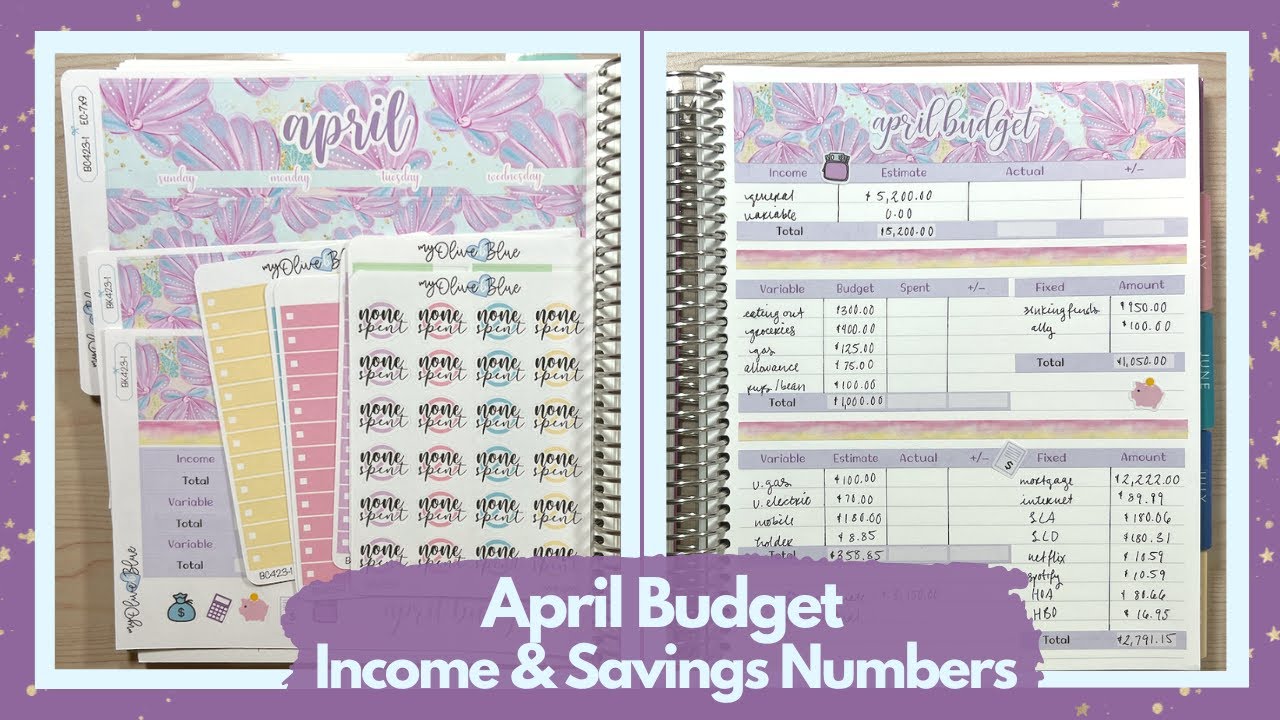 April Budget with me | MY INCOME AND OUR SAVINGS NUMBERS | Erin Condren ...