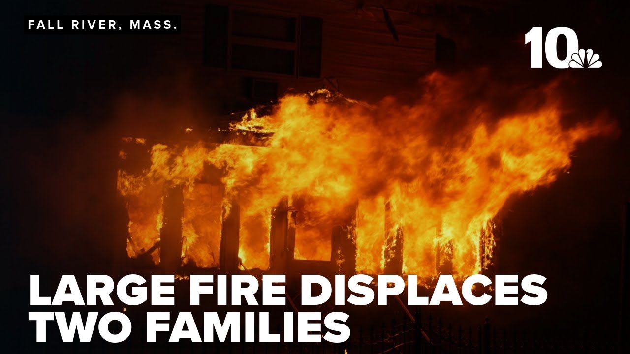 Firefighters fight heavy flames at house fire in Fall River - YouTube