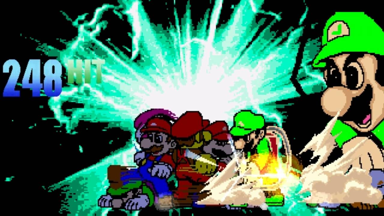 MUGEN Request #42 Super Mario Maker Mario x4 vs Super Mario Maker Luigi ...
