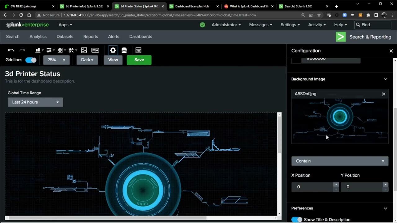 Using the Splunk Dashboard Studio builder to create a dashboard for my 3d Printer metrics - YouTube