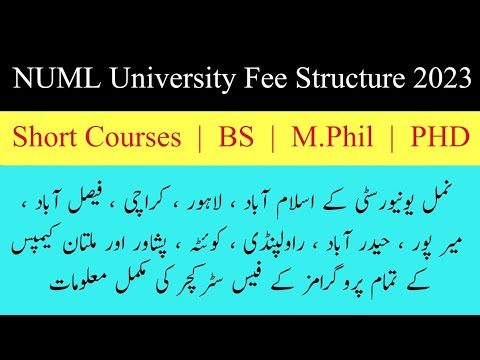 NUML University Fee Structure 2023 for Short Courses, BS, M.Phil and ...