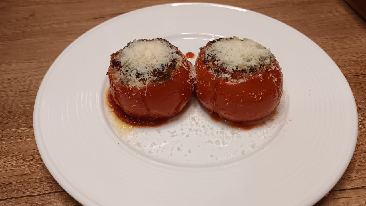 Domate të mbushura me mish të grirë / Ground Beef Stuffed Tomatoes ...