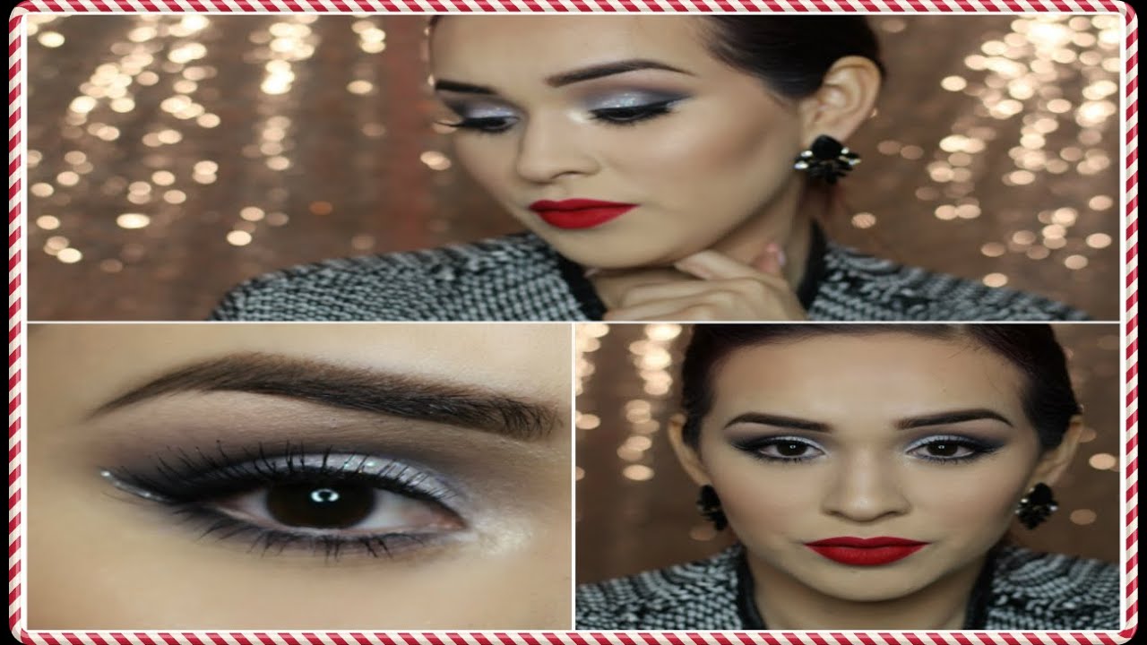 Negro y Plateado Maquillaje Festivo (Holiday Makeup) - YouTube