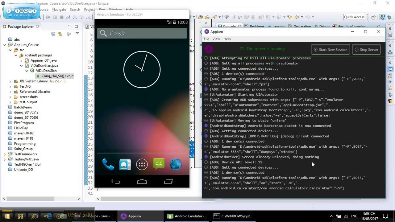 Example for Appium - Calculator - YouTube