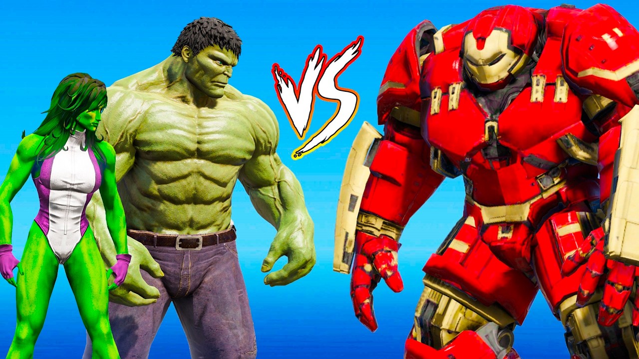 Hulk e She-Hulk vs 3 HulkBusters - GTA V - YouTube