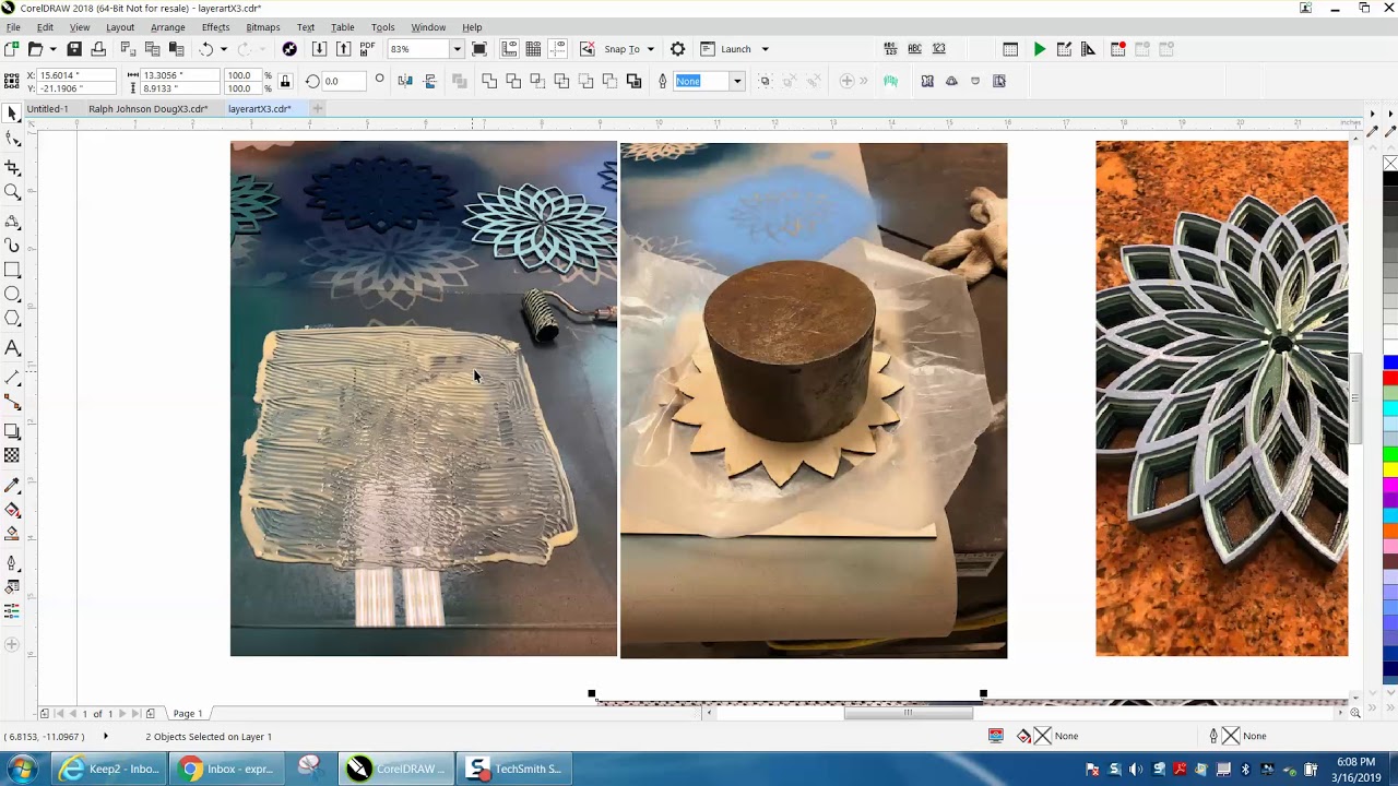 Corel Draw Tips & Tricks Layered art work part 6 Glue up and Paint ...