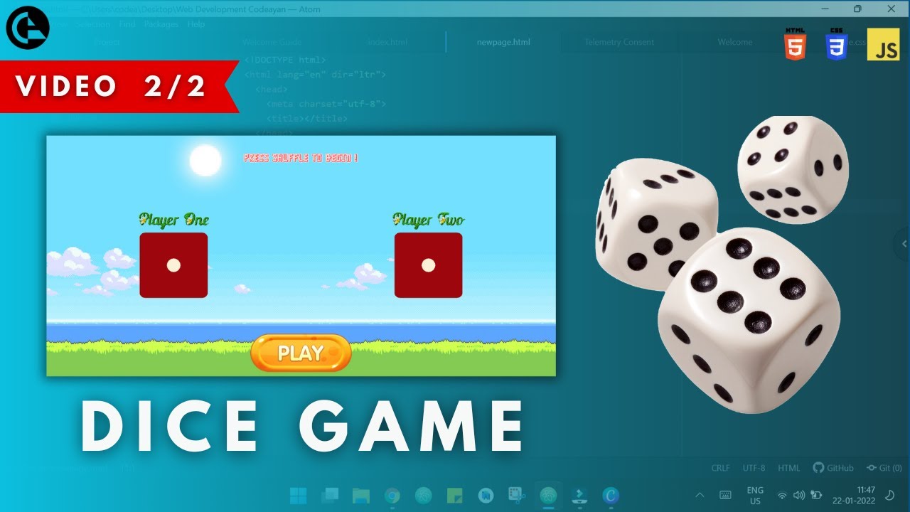 Dice Game Mini Project Html Css Javascript Part 2 Game Logic 8769