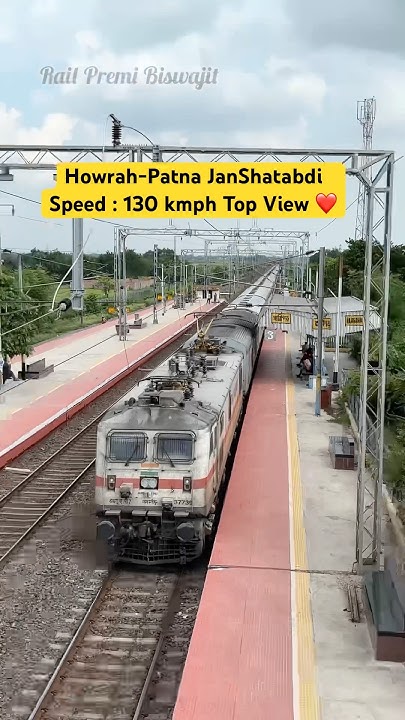 Howrah-Patna JanShatabdi Exp Speed: 130 kmph Top view - YouTube