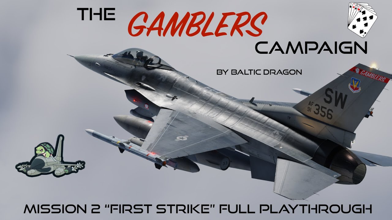 DCS F-16 Gamblers Campaign Mission 02 "First Strike" Full Playthrough ...