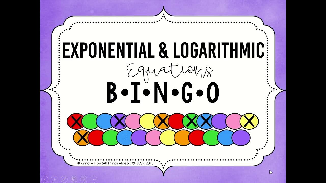 Exponential & Logarithmic Equations Bingo Game PREVIEW - YouTube