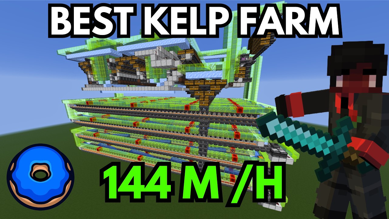 Best Kelp Farm Tutorial 144 M Per Hour Donut Smp Minecraft Youtube 4391