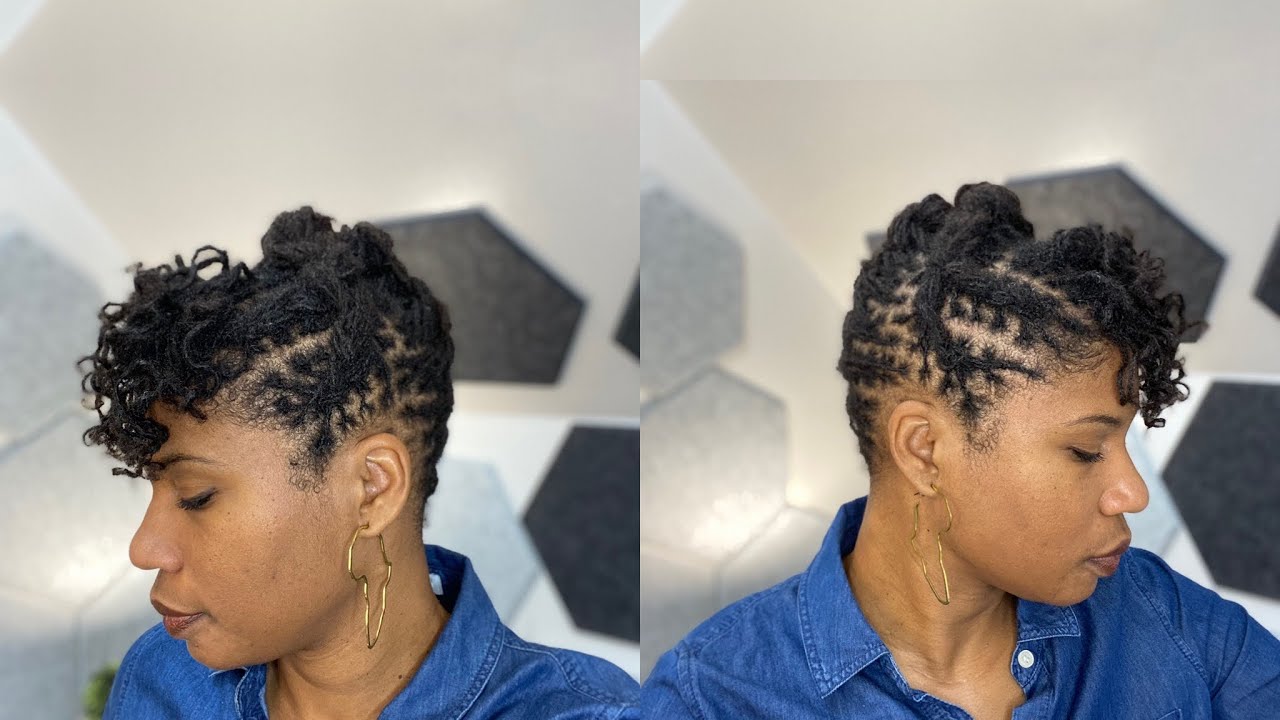 How I Style My Short Microlocs: Cornrow Updo - YouTube