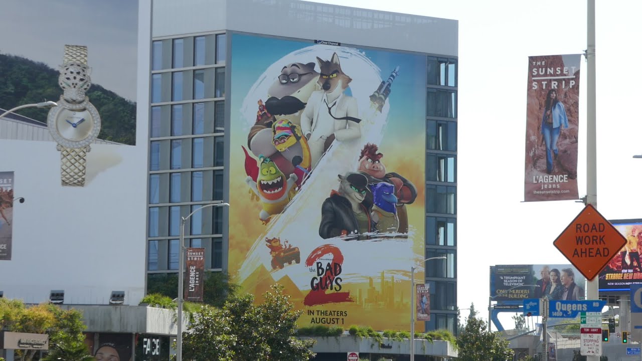 Bad Guys 2 Billboard Anthony Ramos Sam Rockwell Sunset Blvd Los Angeles ...