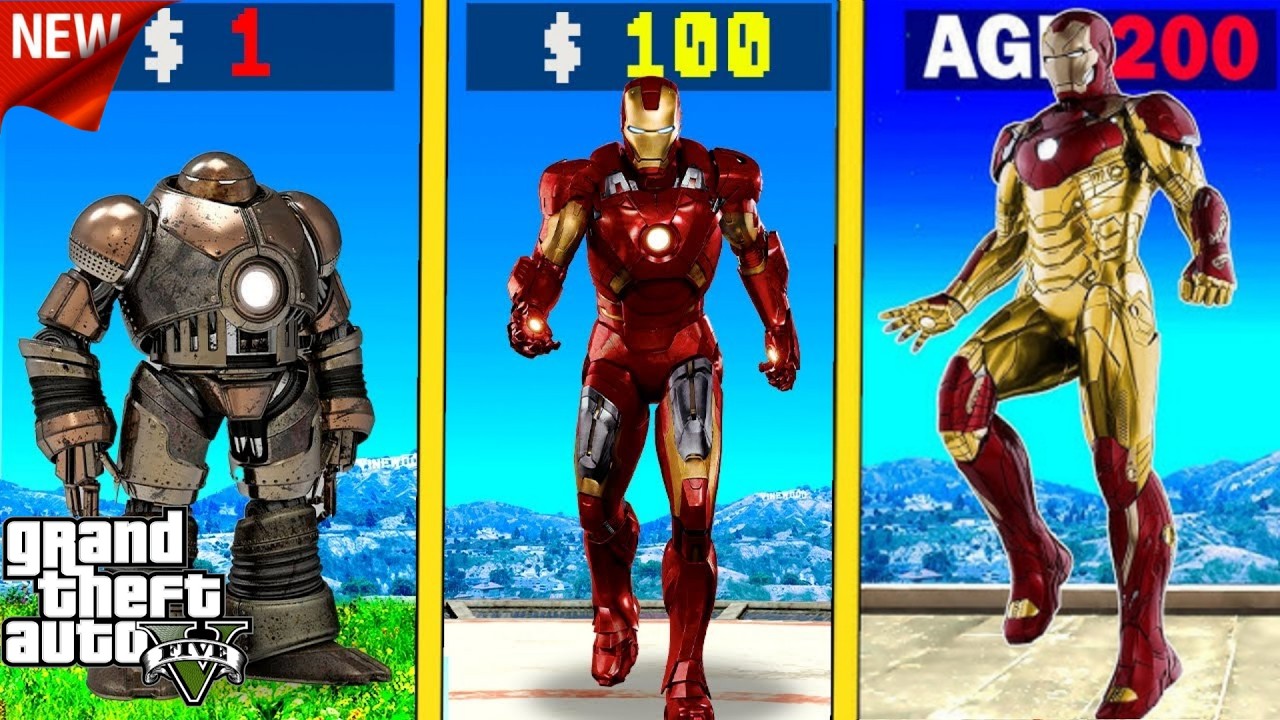 $1 IRONMAN to $1,000,000,000 IRONMAN in GTA 5 | Franklin Shinchan ...