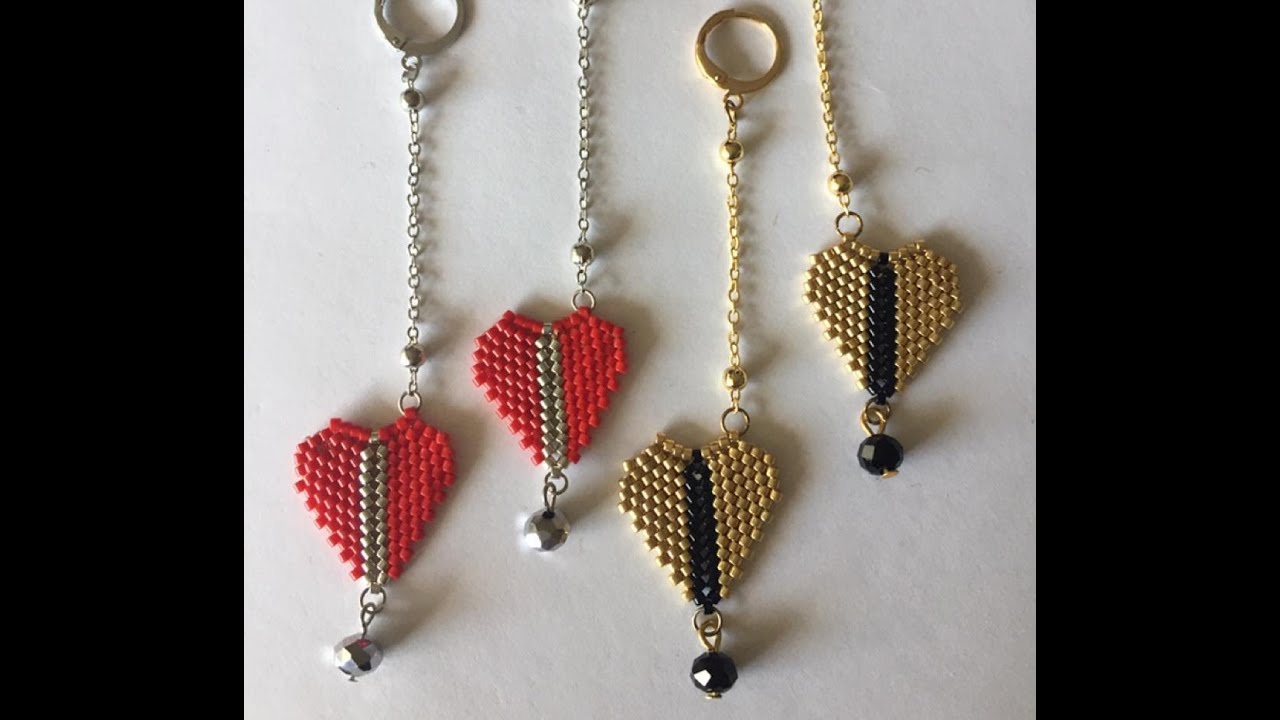 PEYOTE KALP KÜPE PEYOTE HEART EARRİNGS - YouTube