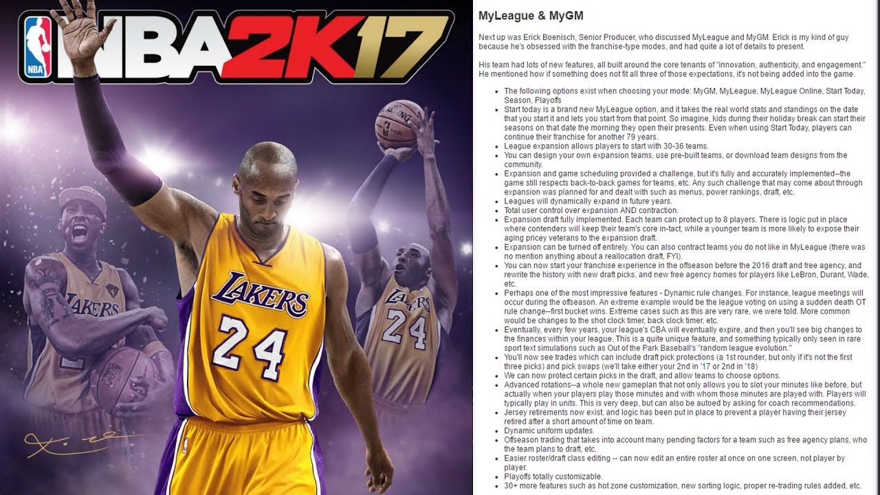 NBA 2K17: Pro Am rep, Stamina Impact, My Park, My Team Online, Dynamic ...