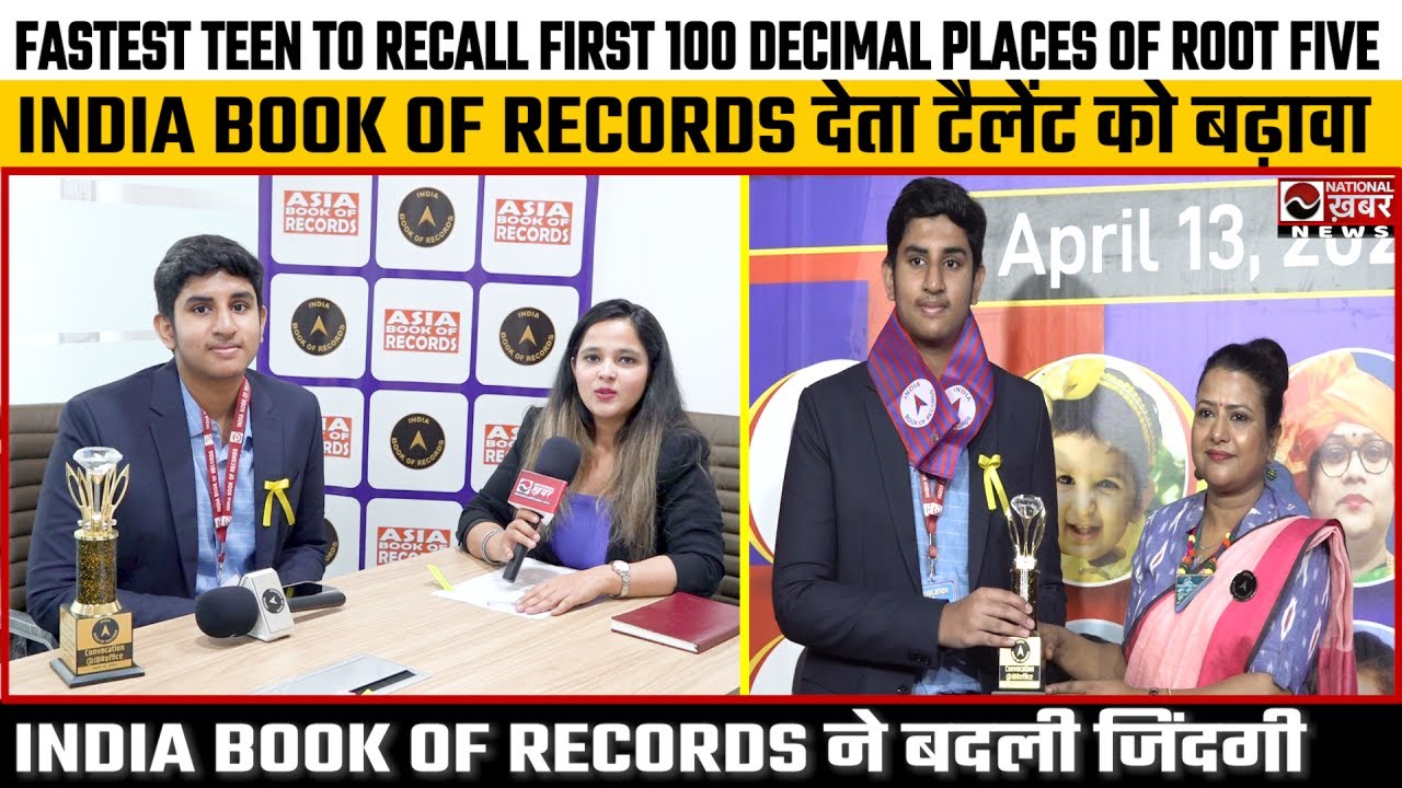 Fastest teen to recall first 100 decimal places of root five | India ...
