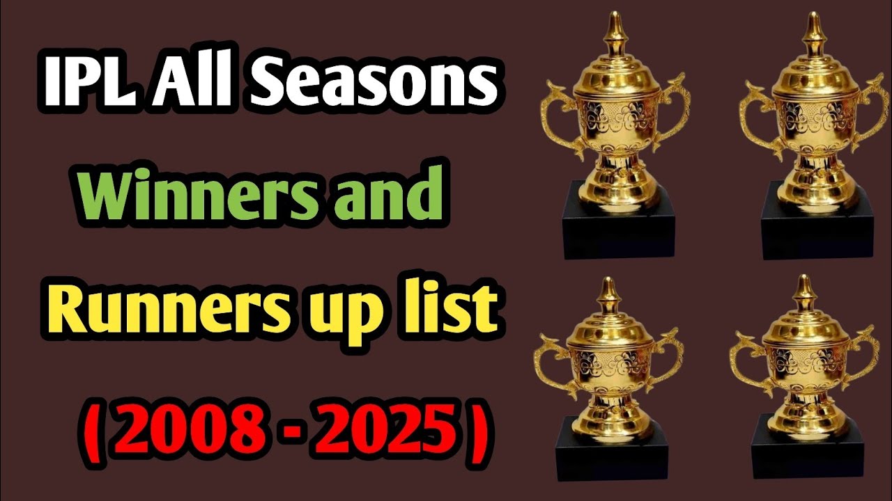 IPL Winners and runners up list ( 2008 - 2025 )| IPL All seasons ...