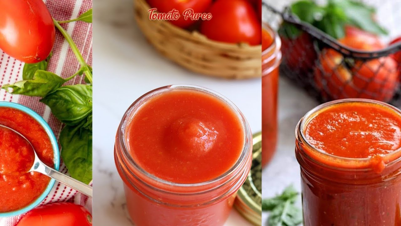 How to make Tometo Puree||Homemade Tomato Puree by Easy Cooking With ...