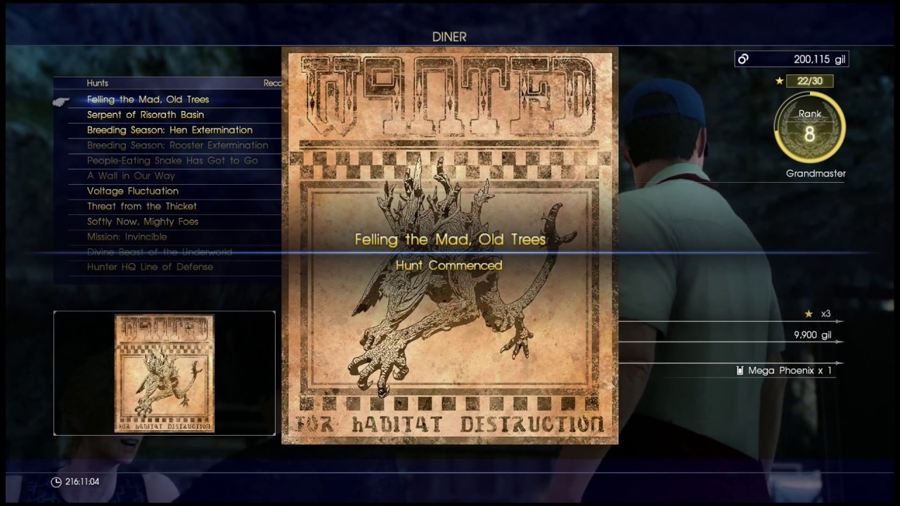 Final Fantasy XV Felling The Mad, Old Trees Hunt / Treant / Meldacio ...