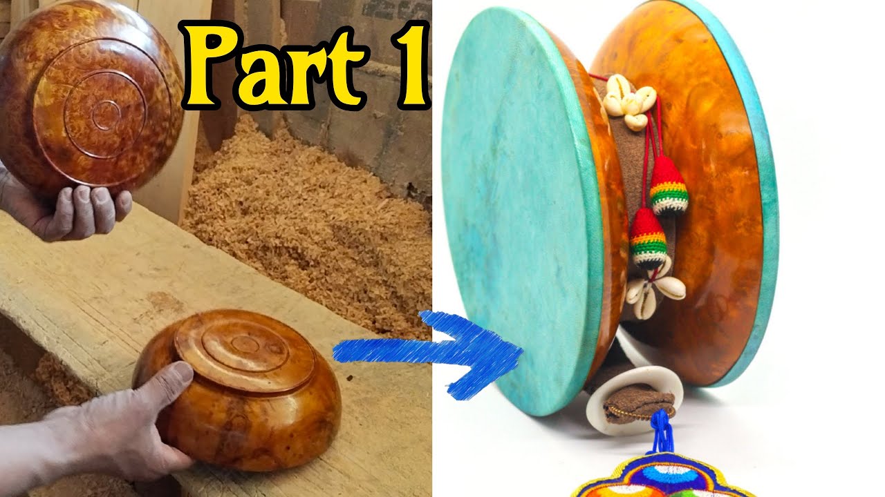 Making Wooden Bowl(DHAPA) into Damaru(Drum) | Part 1 - YouTube