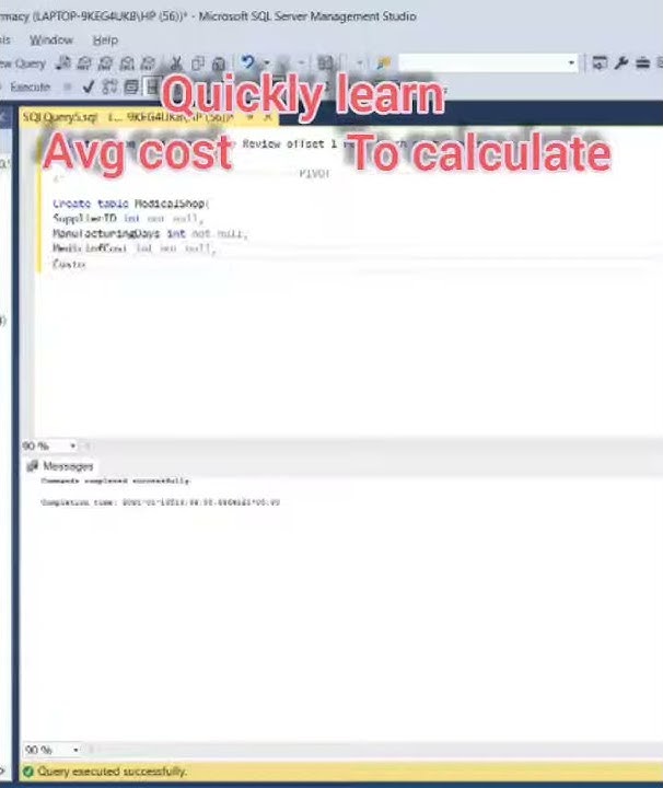 SQL | Lesson # 13 | QUICKLY LEARN HOW TO CALCULATE AVERAGE COST, PIVOT ...