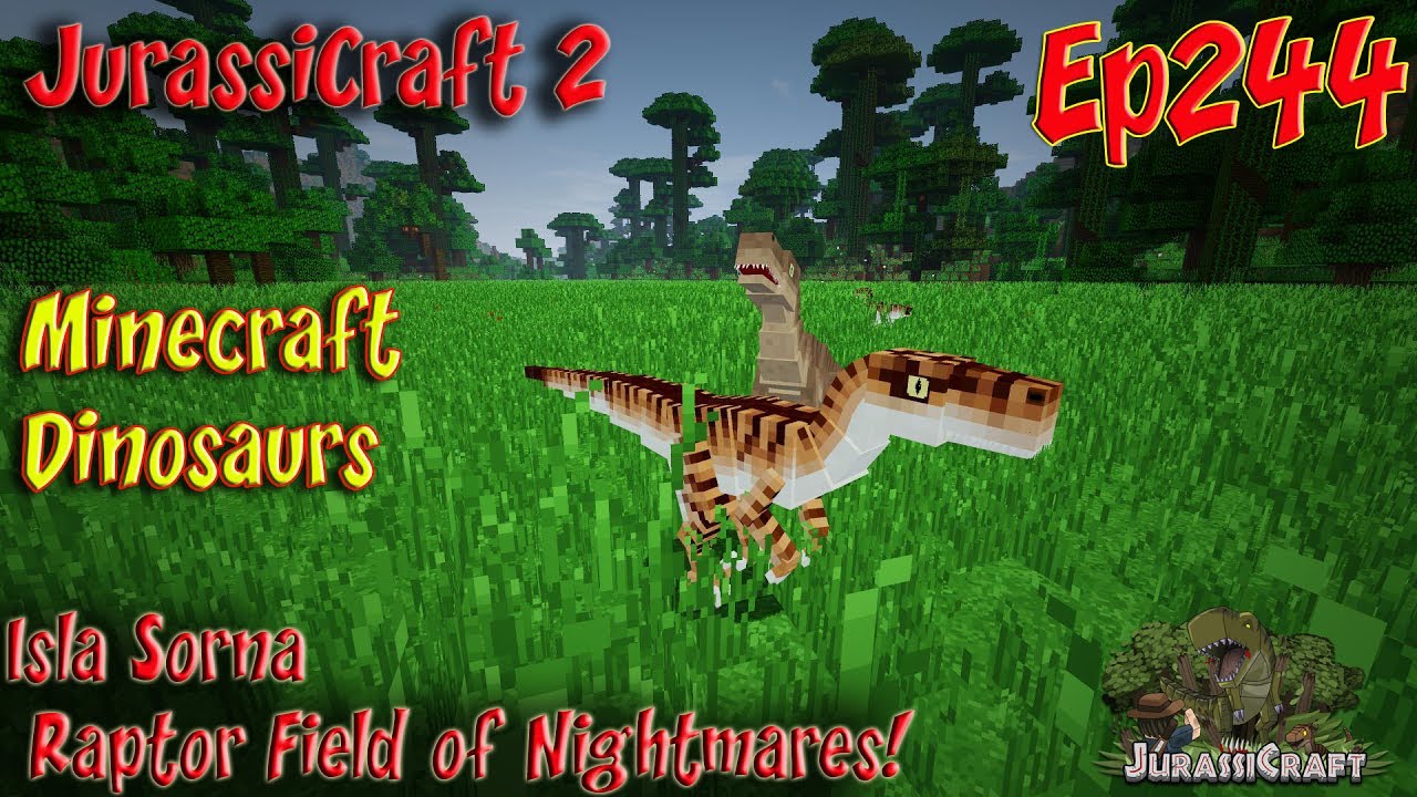 Jurassic Park JurassiCraft 2 Ep244 InGen Isla Sorna Raptor Field of ...