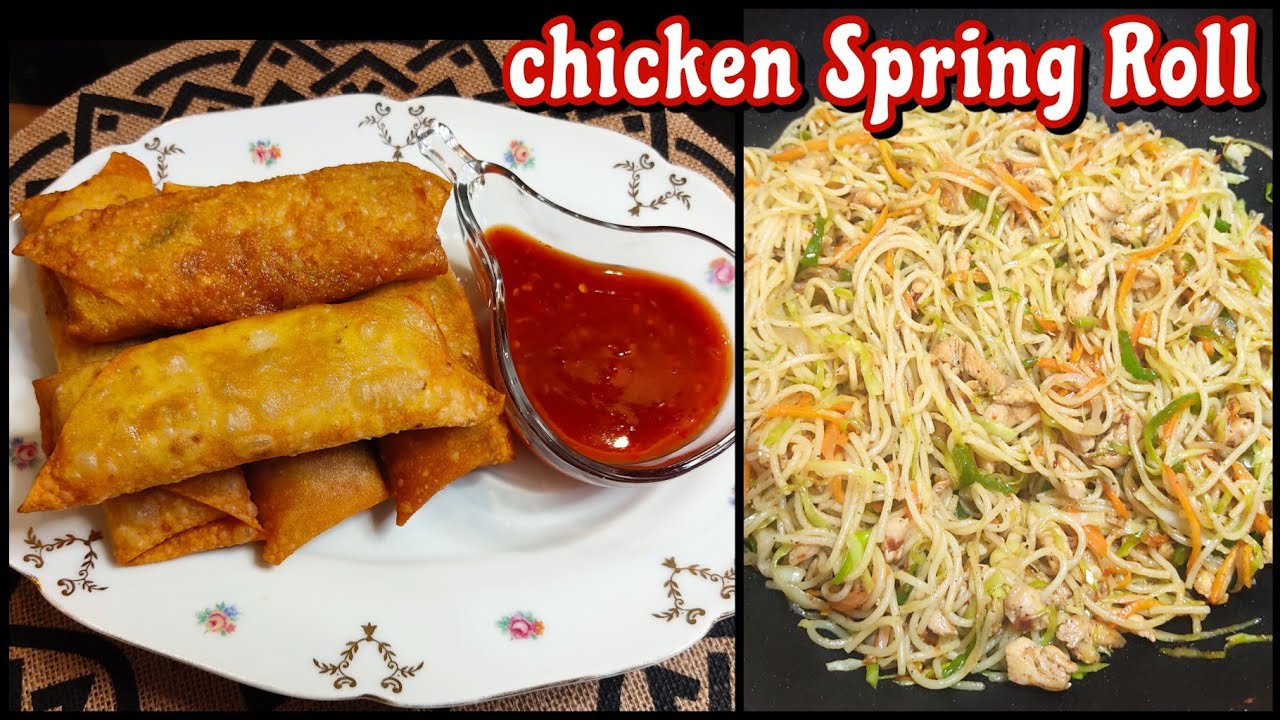 Chicken Spring Roll | Vegetable & Spaghetti Rolls Recipe by Rabia's ...