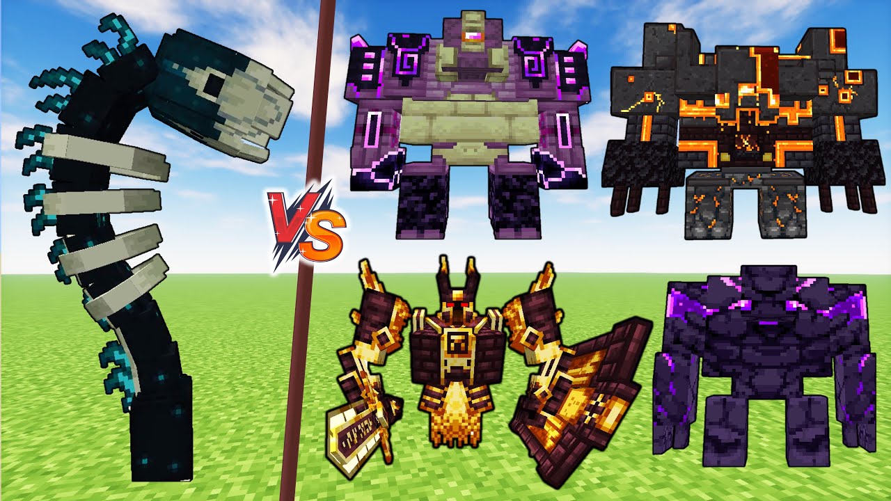 Shriek Worm vs Enger Golem, Netherite Monstrosity, Ender Guardian ...